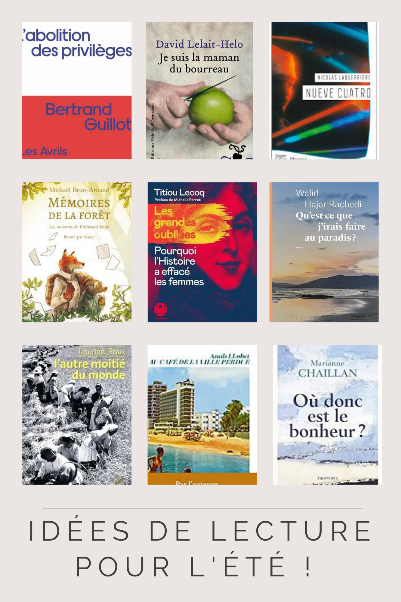 Idées lecture pour l’été! – Librairie Mangeurs de livres